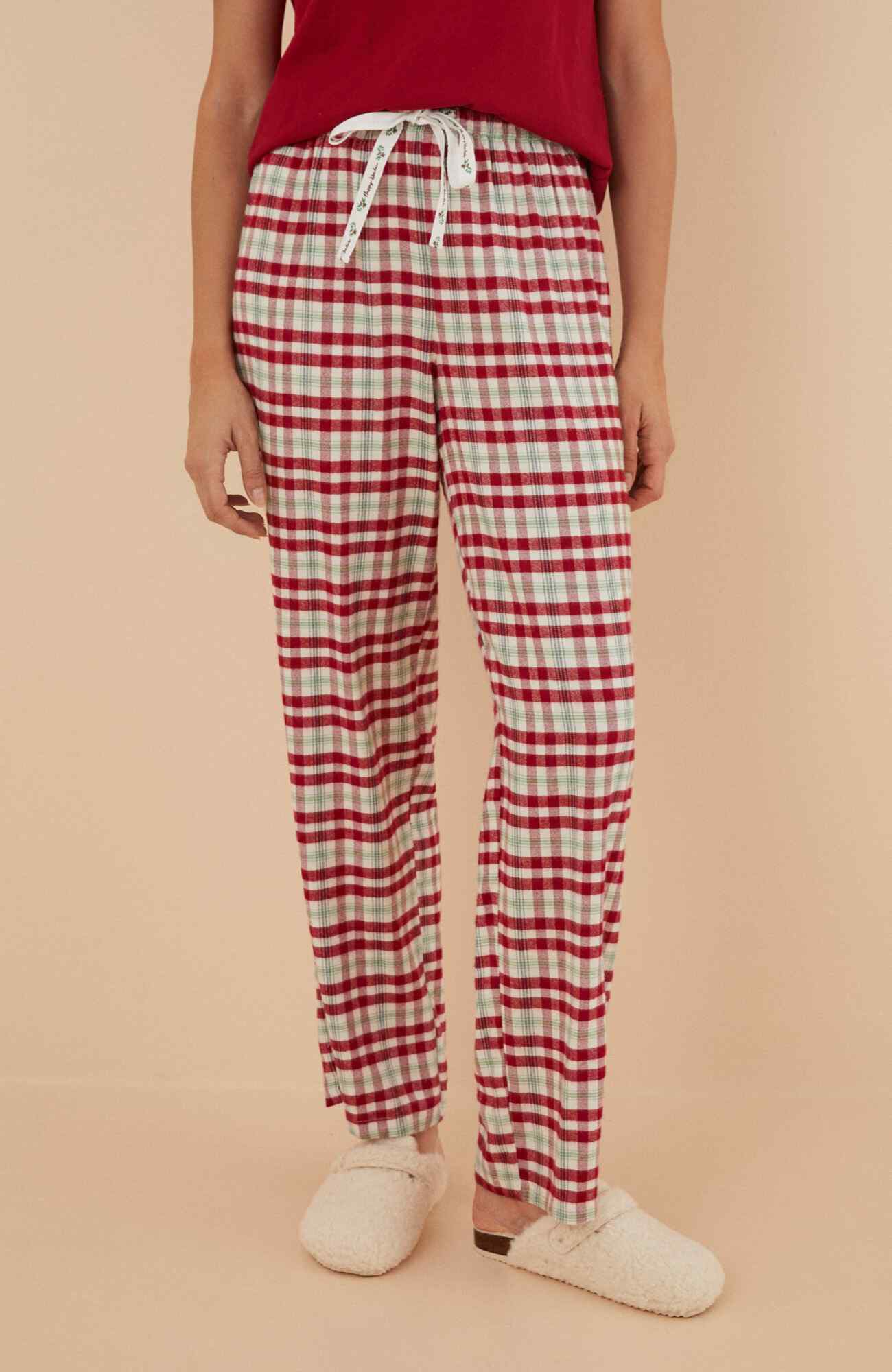 Pantalón Pijama Cuadros Algodón Rojo Women'Secret Winter Classic ...