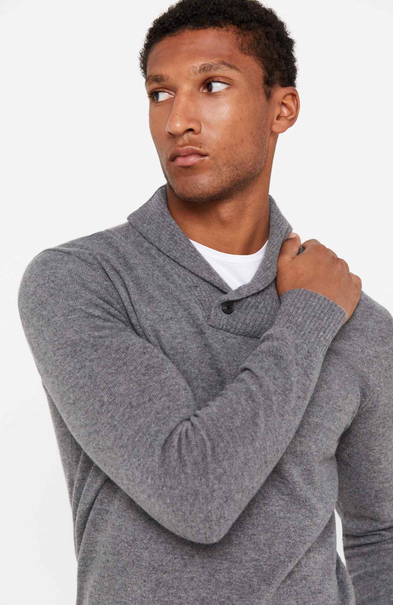 Sweater Lana Lambswool Cuello Smoking Gris Cortefiel | Women Secret