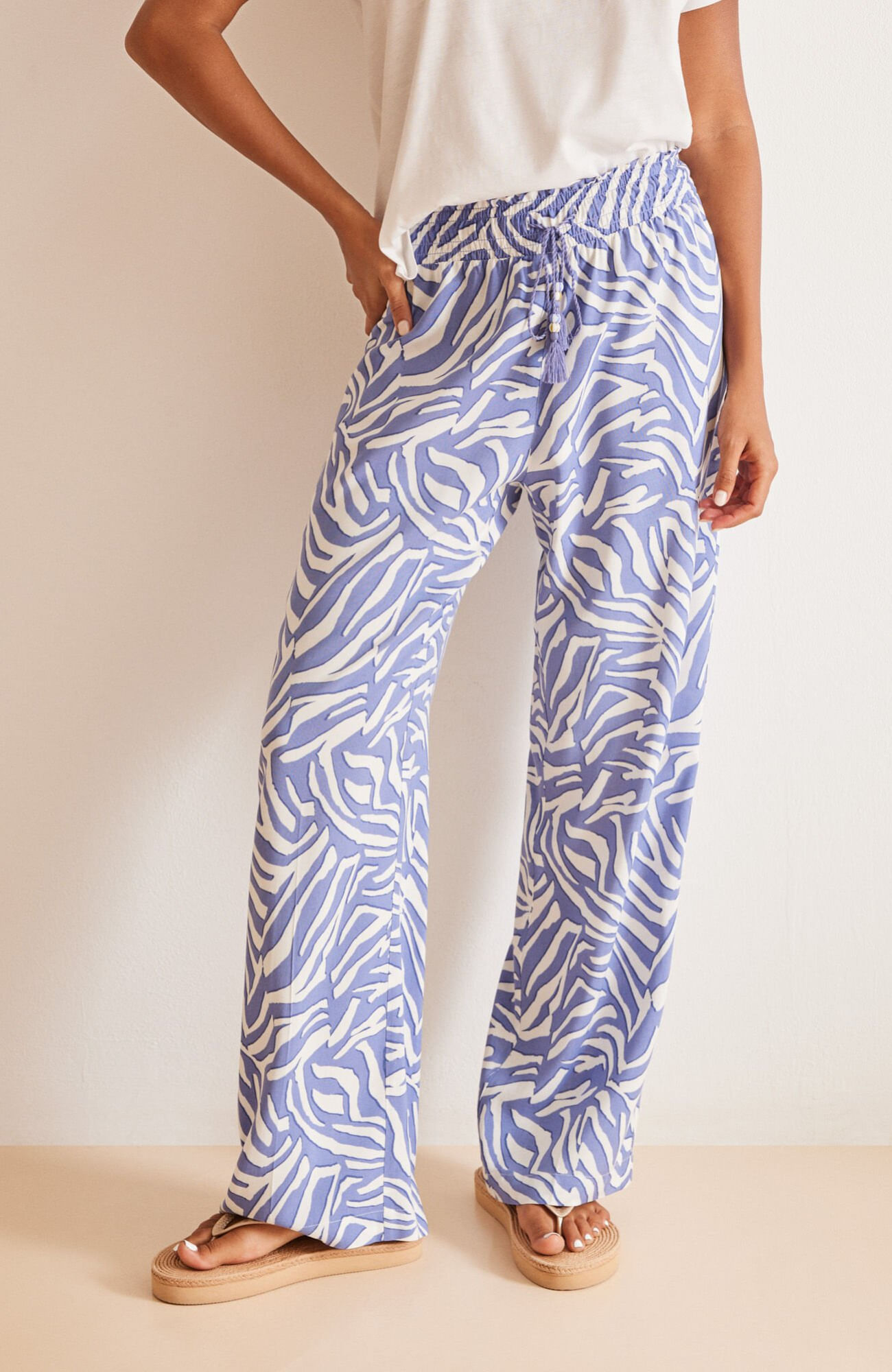 Pantalones Estampado Cebra Azul Azul Women'Secret | Women Secret